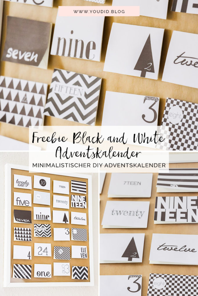 Adventskalender Freebie - Black and White - DIY